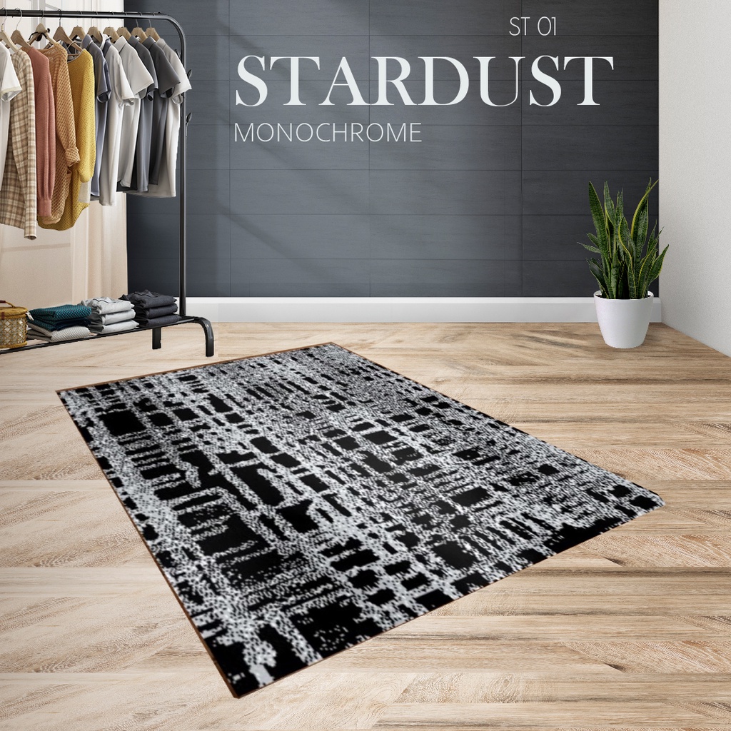 Jual KARPET LANTAI STARDUST ST 01 100X150 KARPET WARNA HITAM / KARPET ...