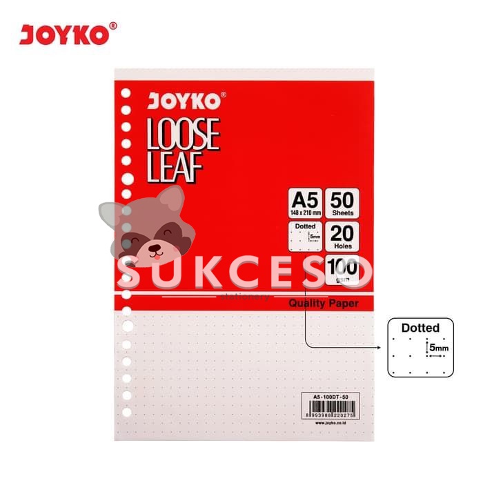 Jual Joyko Loose Leaf A5 (Blank, Grid & Dotted) 50 Sheets/Lembar / Kertas Isi Ulang Binder ...