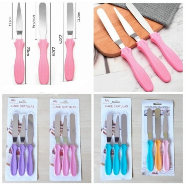 Jual Spatula Poles Set isi 3 Untuk ButterCream | Shopee Indonesia