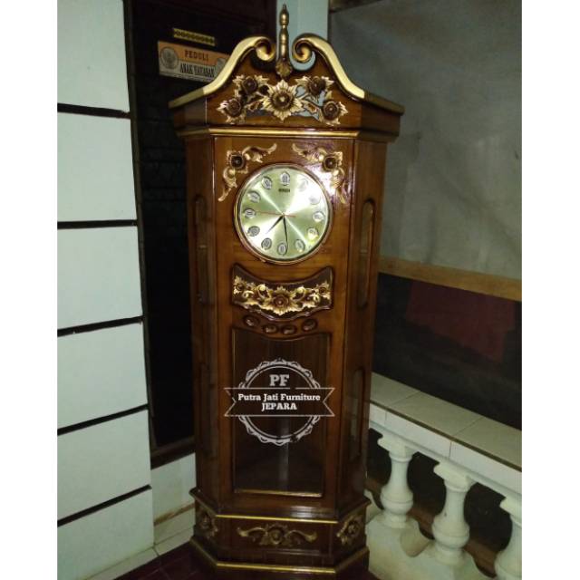 Jual Lemari Jam Hias Kayu Jati Ukuran Kecil - Jam Berdiri Ukir Jepara ...