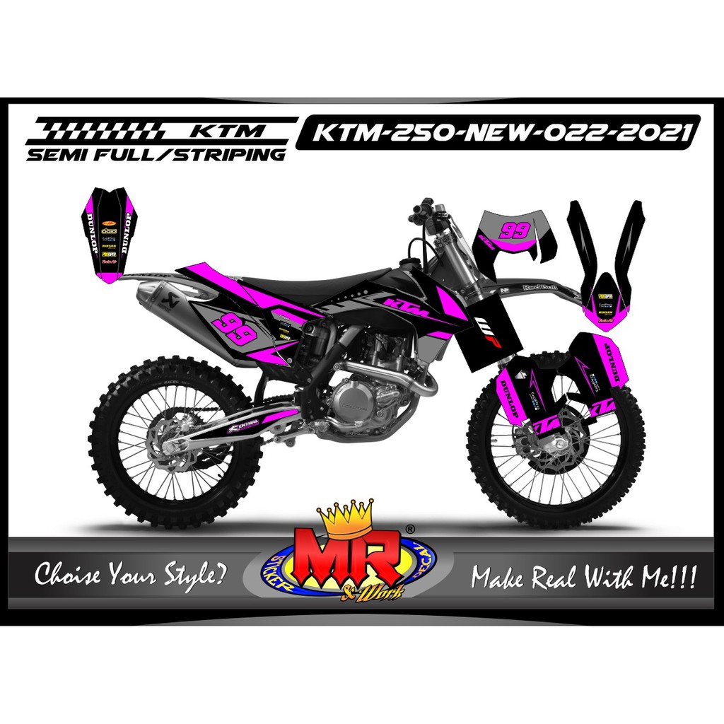 Jual Stiker Motor Decal KTM 250 New Decal Motor Trail Grafis Custom ...