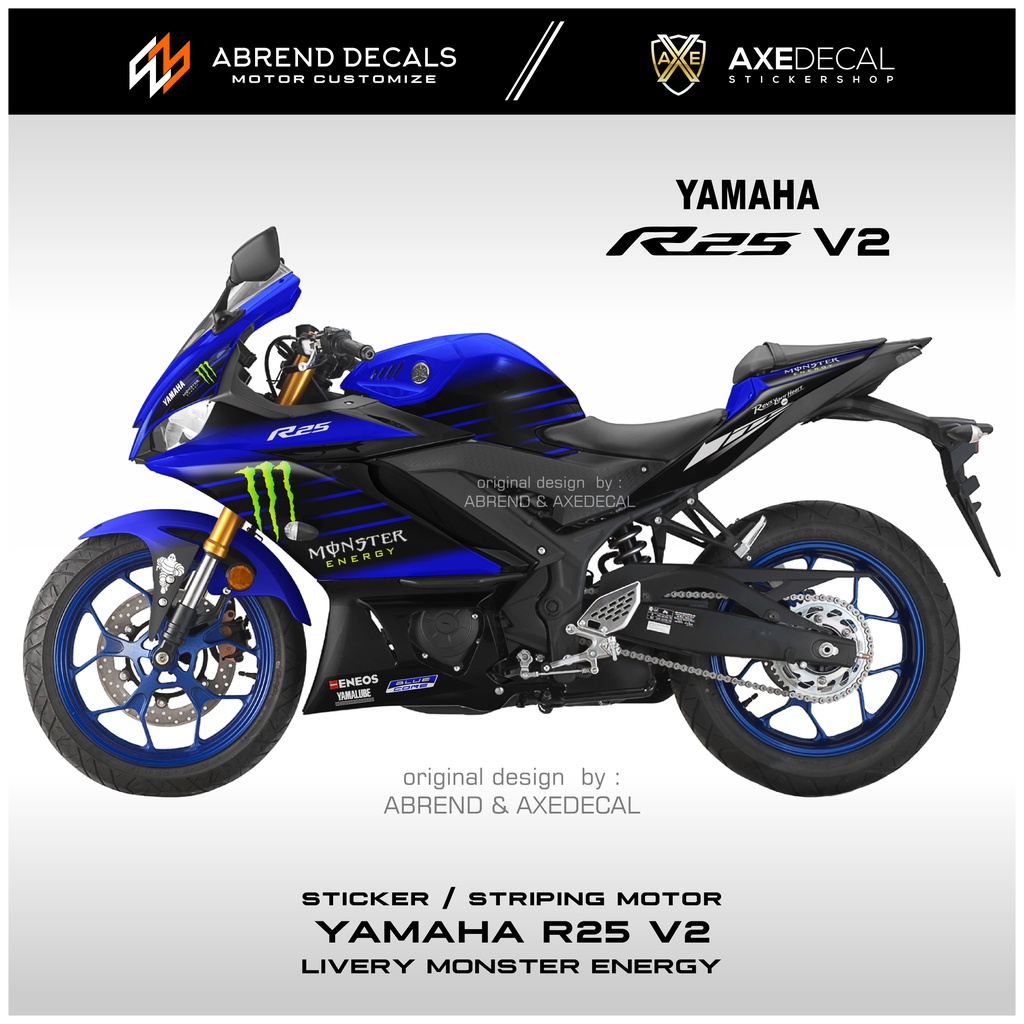 Jual Striping Yamaha R25 V2 ME / Stiker Motor R 25 Desain Custom ...