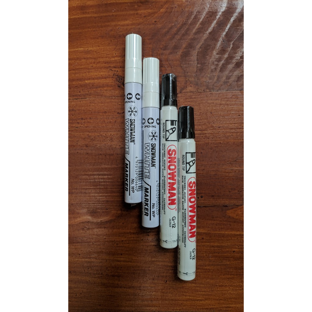 Jual Snowman Marker Spidol Permanent Hitam/Putih | Shopee Indonesia