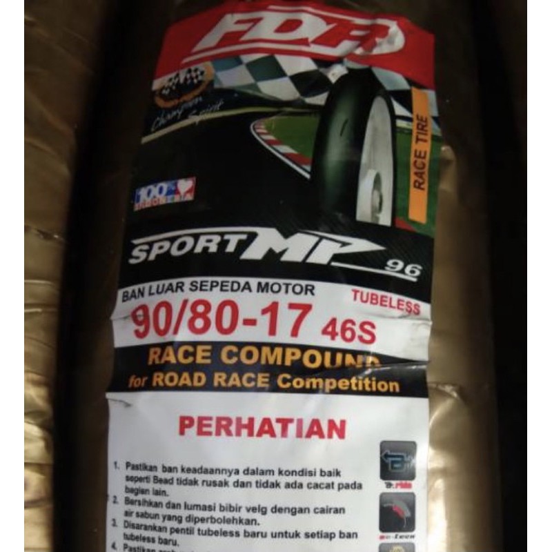 Jual Ban Motor FDR Sport MP96 90/80 Ring 17, Race Compound, Tubeless ...