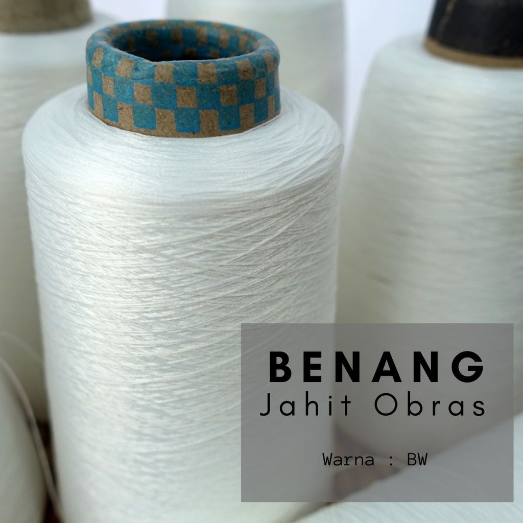 Jual Benang Polyester Obras Putih / Benang Jahit Putih 300gr | Shopee ...