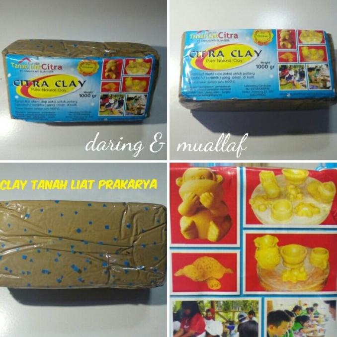 Jual Citra Clay Tanah Liat Lempung Prakarya Pottery Keramik Gerabah 1Kg ...
