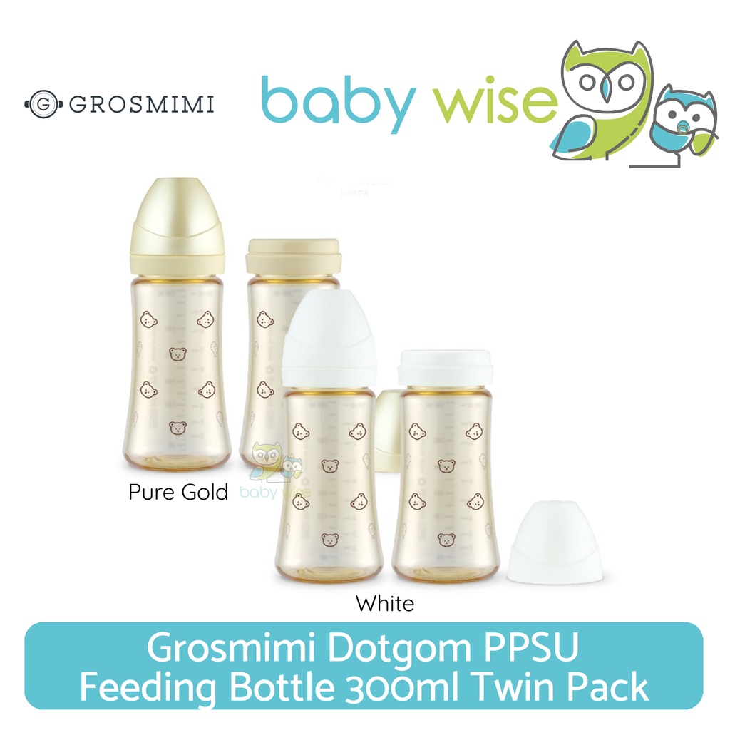 Jual Grosmimi PPSU Dotgom Feeding Bottle 300ml Twin Pack | Shopee Indonesia