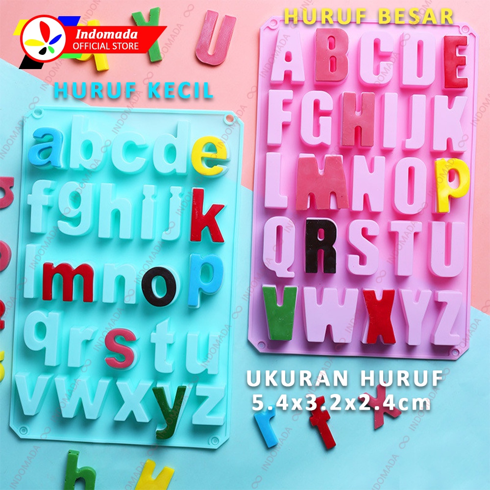 Jual Indomada Cetakan Silikon Huruf Alphabet Besar Kecil 5.4 x 3.4 cm ...