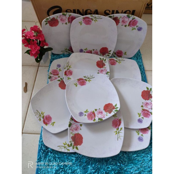 Jual piring melamin Petak / piring melamin / piring makan /piring jumbo ...