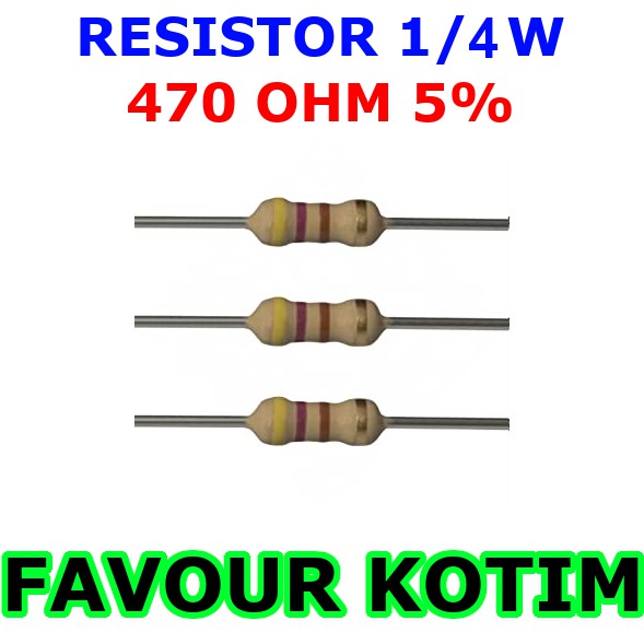 Jual RESISTOR 470 OHM 1/4 WATT 5% R 1/4 W 0.25W 5 PERSEN FVKOTIM ...