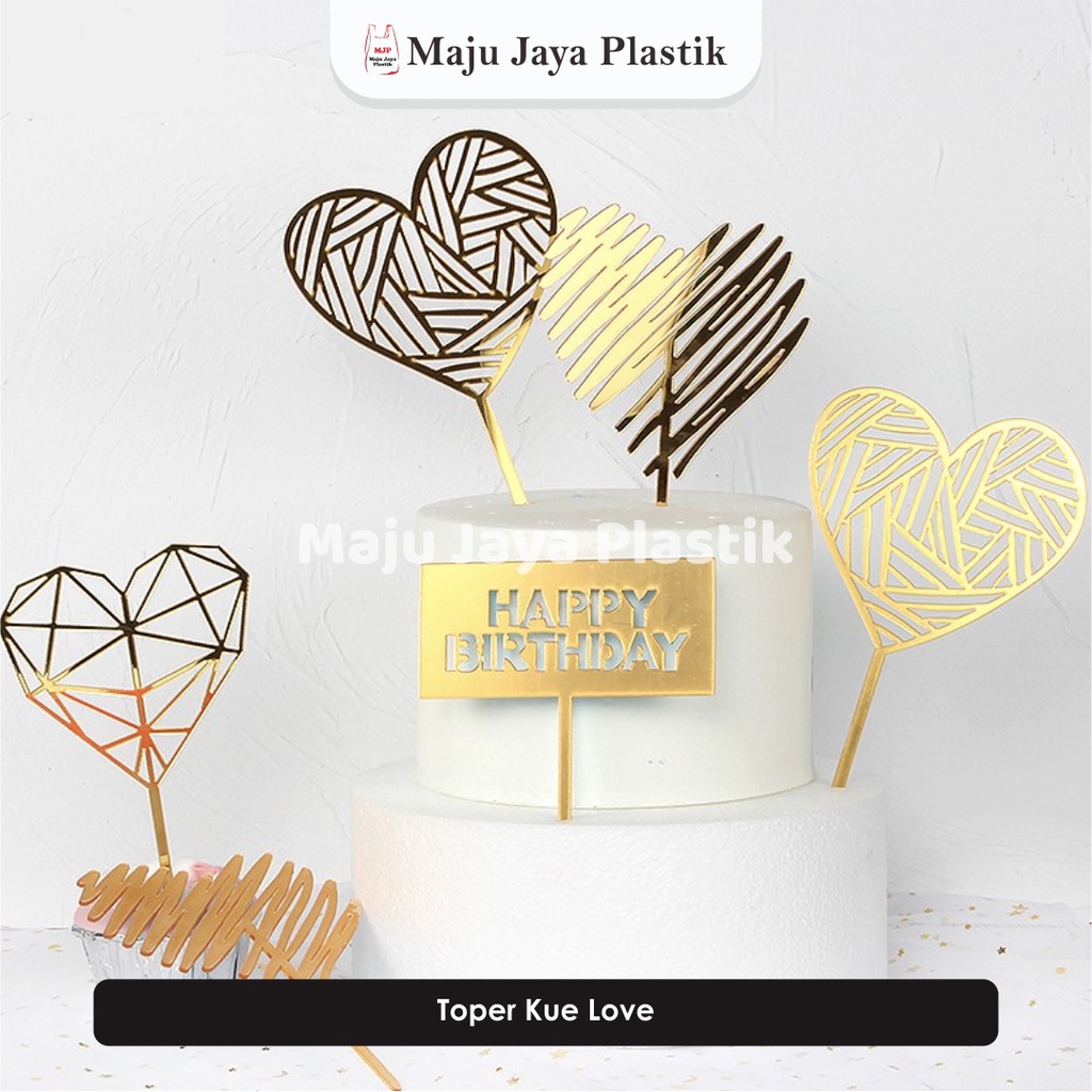 Jual Cake Topper Akrilik Love / Topper Kue Hati Heart Love Cake ...