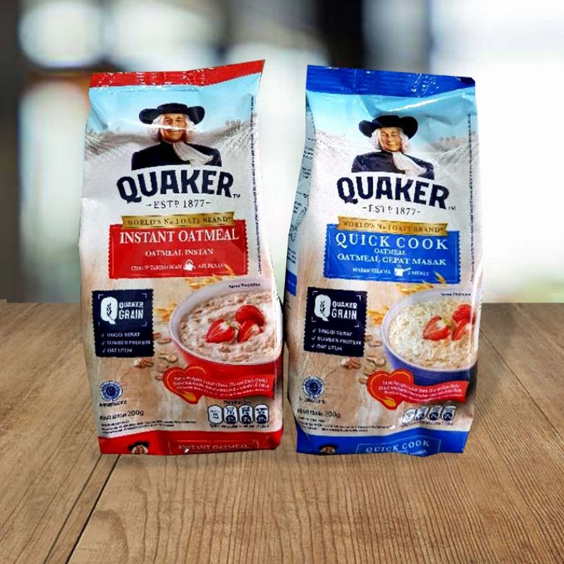 Jual Quaker oats instant outmeal / quick Cook 200 gr | Shopee Indonesia