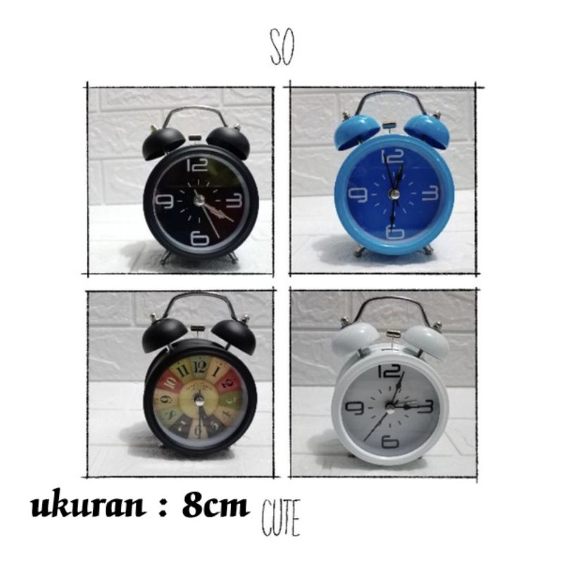 Jual jam beker bulat/beker simple 6025/jam alarm /jam weker kriing/jam ...