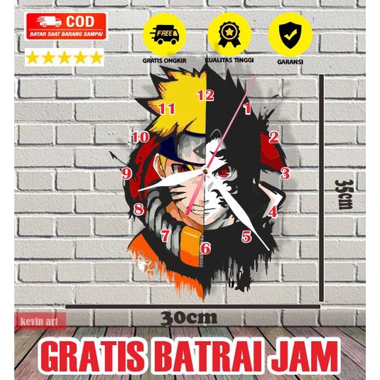 Jual JAM DINDING KARAKTER NARUTO ANIME UNIK BESAR KAYU VINTAGE SOUVENIR ...