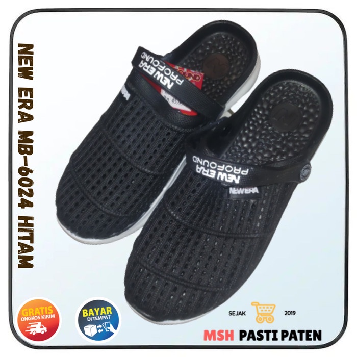 Jual COD sepatu sandal karet pria merek new era mb 6024 ori size 39-43 ...