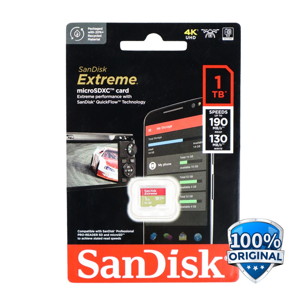 Jual Sandisk MicroSDXC Extreme V30 A2 U3 4K 1TB 190 MB/s Micro SD ...