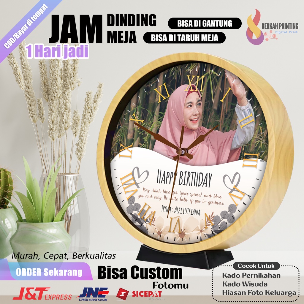 Jual Jam Dinding Meja Kayu BOX Kado Ulang Tahun Hampres Kado Wisuda Jam ...