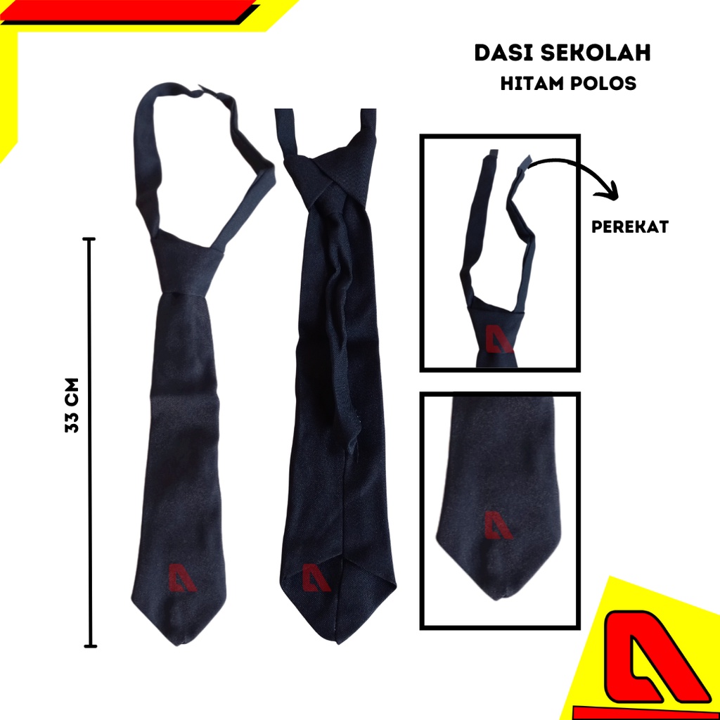 Jual DASI SEKOLAH MI SD SMP SMA HITAM POLOS MURAH KARET SIMPUL | Shopee ...