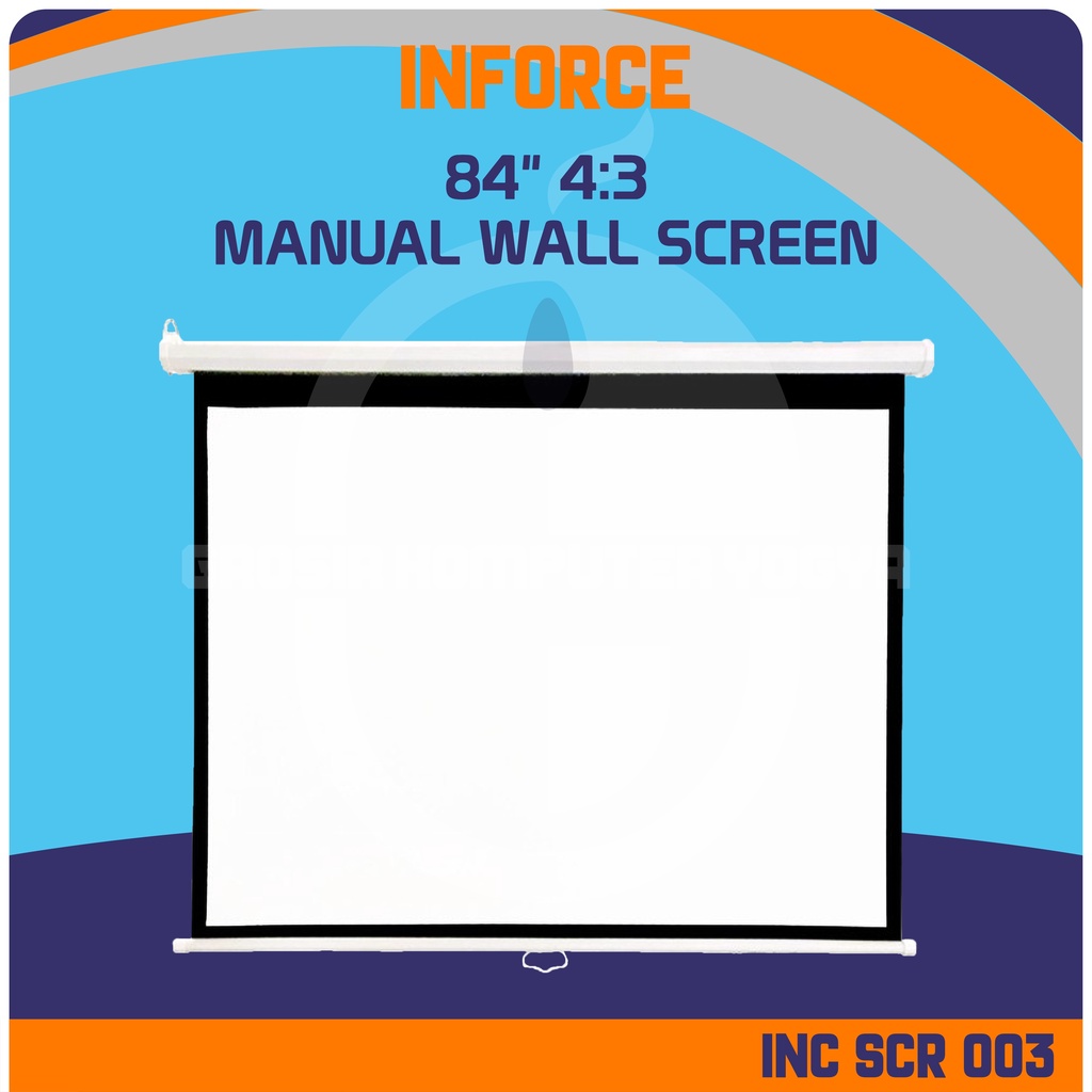 Jual Inforce 84" 4:3 Manual Wall Screen Projector Layar Proyektor ...