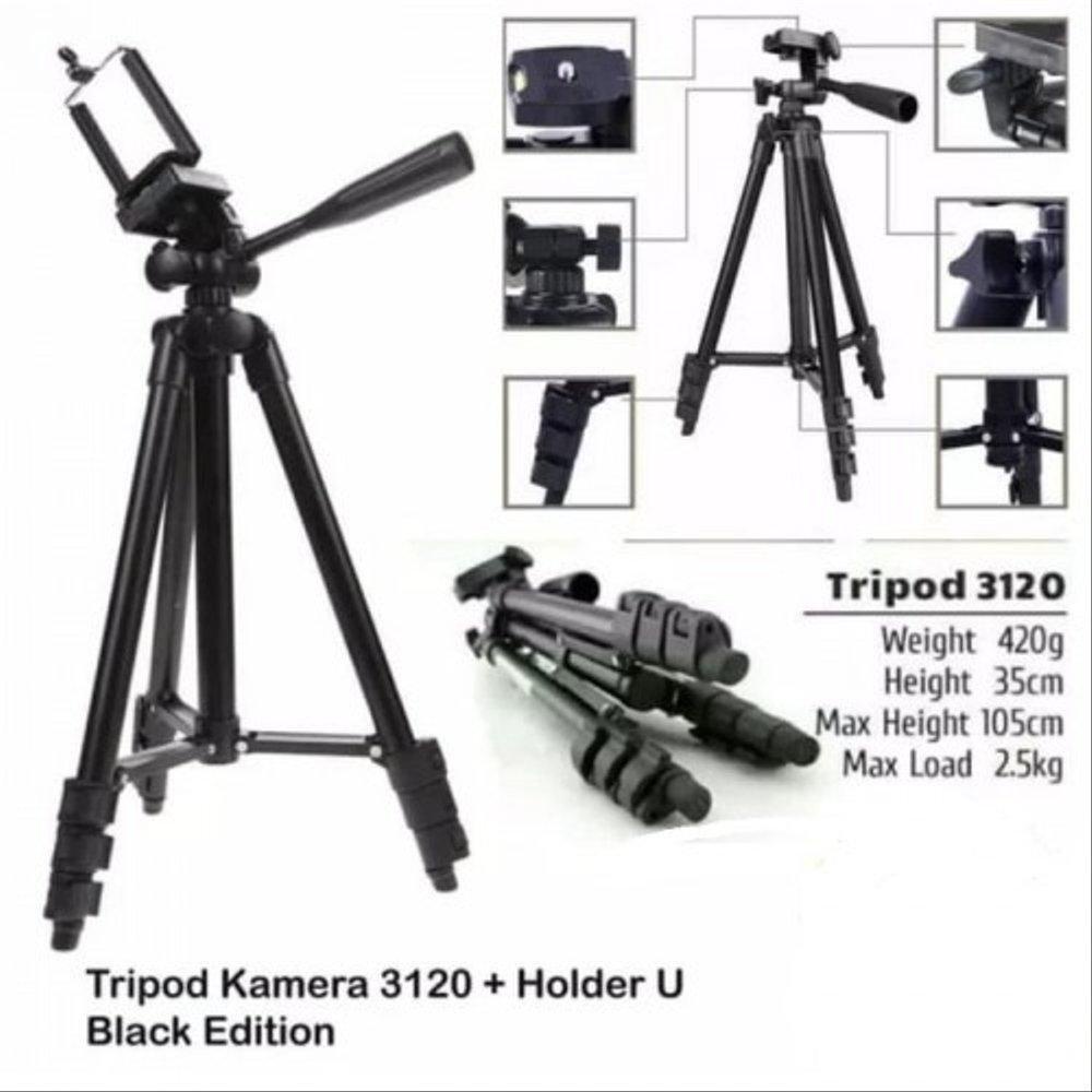 Jual Tripod 1 meter / Tripod 3120 black / Tripot universal / Tripod 1 ...