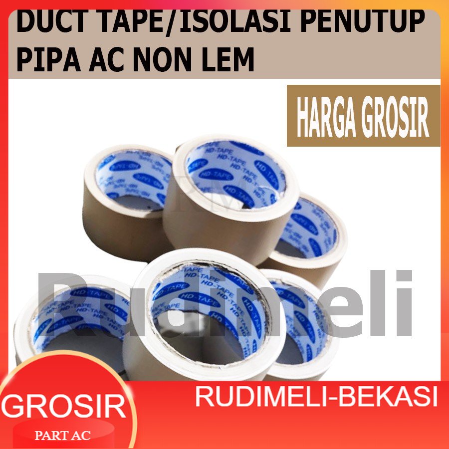 Jual DUCT TAPE/ LAKBAN AC 45 X15M NON LEM MEREK HD./harga per 1 pcs ...