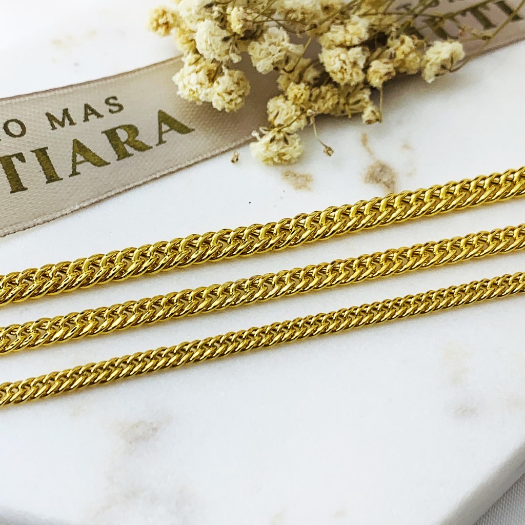 Jual Gelang Rantai Emas Asli Satu Jalur Curb Gosok Papan Sisik Naga ...