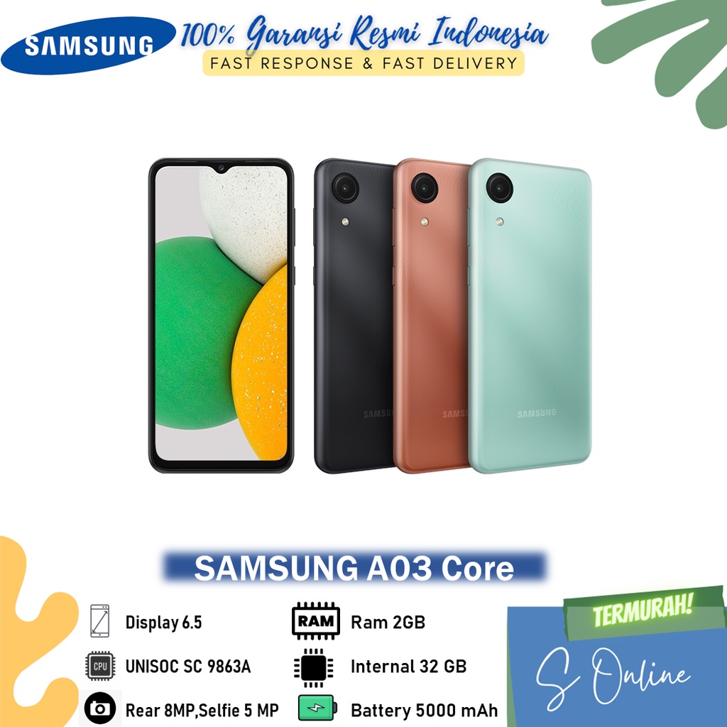 Jual Samsung Galaxy A03 Core 2/32GB - Garansi Resmi SEINS 1 Tahun ...
