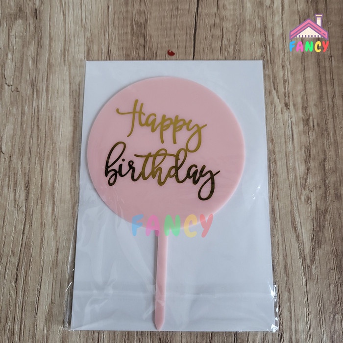 Jual Topper Cake Bulat Solid Flexi Happy Birthday | Shopee Indonesia