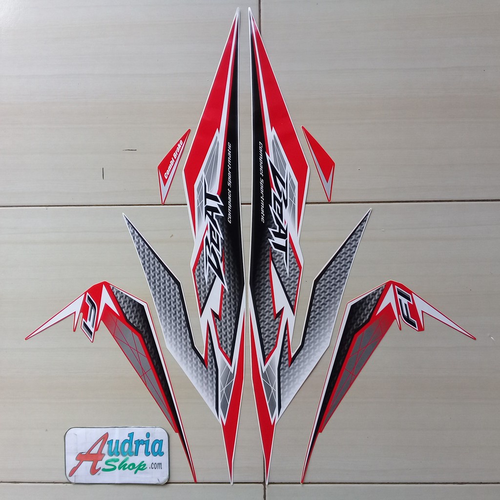 Jual Striping Stiker Motor Honda Beat FI Filipina 2017 Putih-Merah ...