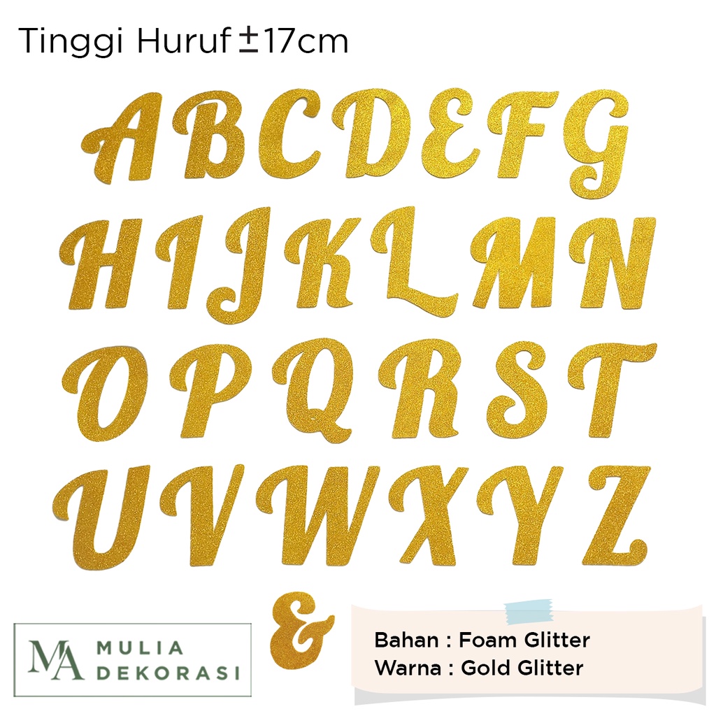 Jual Tulisan Inisial Per Huruf Dekorasi Foam Glitter | Shopee Indonesia
