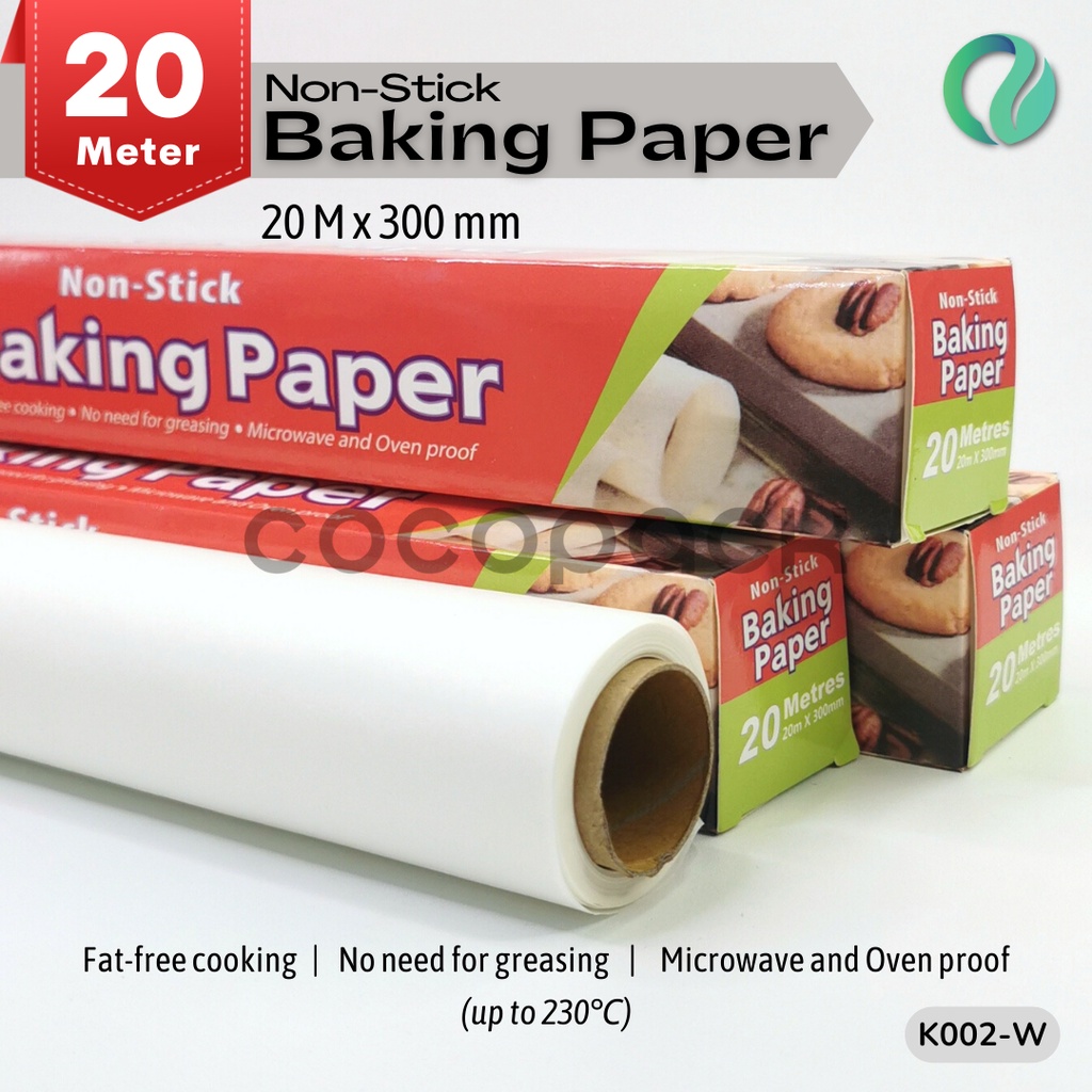 Jual Non Stick Baking Paper Kertas Alas Roti Kue 30cm x 20m White ...