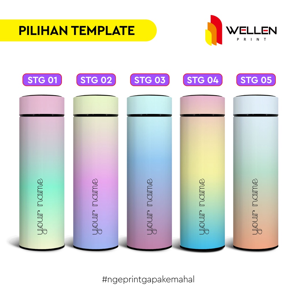 Jual WELLEN PRINT - Tumbler Sakura Rainbow Cetak UV Botol Minum Custom ...