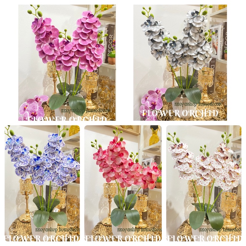 Jual BUNGA ANGGREK CABANG 4/ BUNGA ANGGREK ARTIFICIAL / RANGKAIAN BUNGA ...
