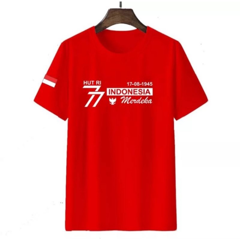Jual KAOS HUT RI KE 77TH INDONESIA MERDEKA (PENDEK) | Shopee Indonesia