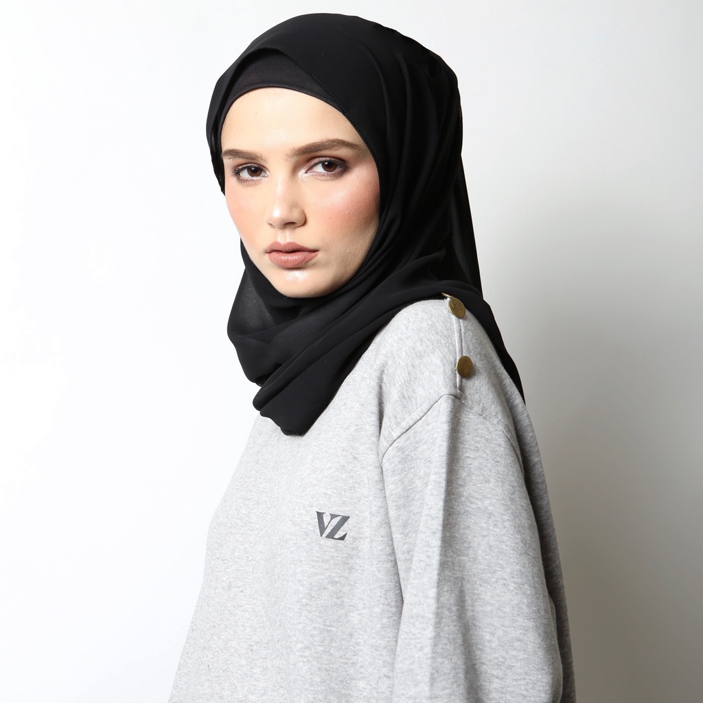 Jual NEW VZ Black Hoojab Vivi Zubedi Pashmina Instant Original ...