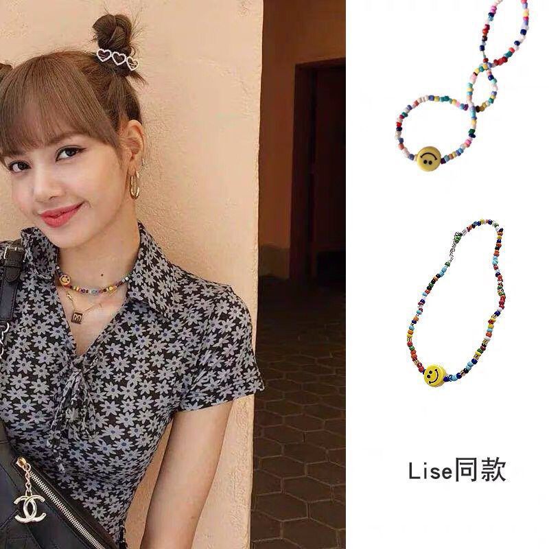 Jual Lisa Blackpink Smiley Beads Necklace - Kalung Manik Smiley Lisa ...
