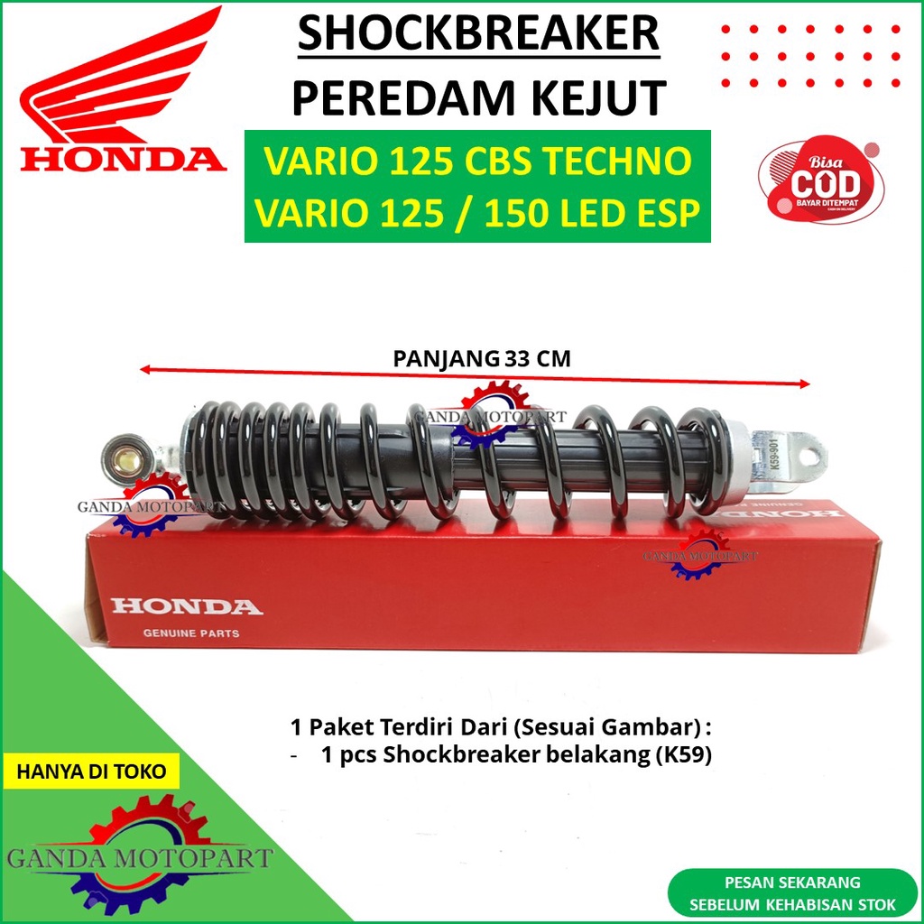 Jual SOK SHOCKBREAKER BELAKANG VARIO 125 CBS TECHNO TEKNO VARIO 125 150 LED ESP SOKBREKER VARIO ...