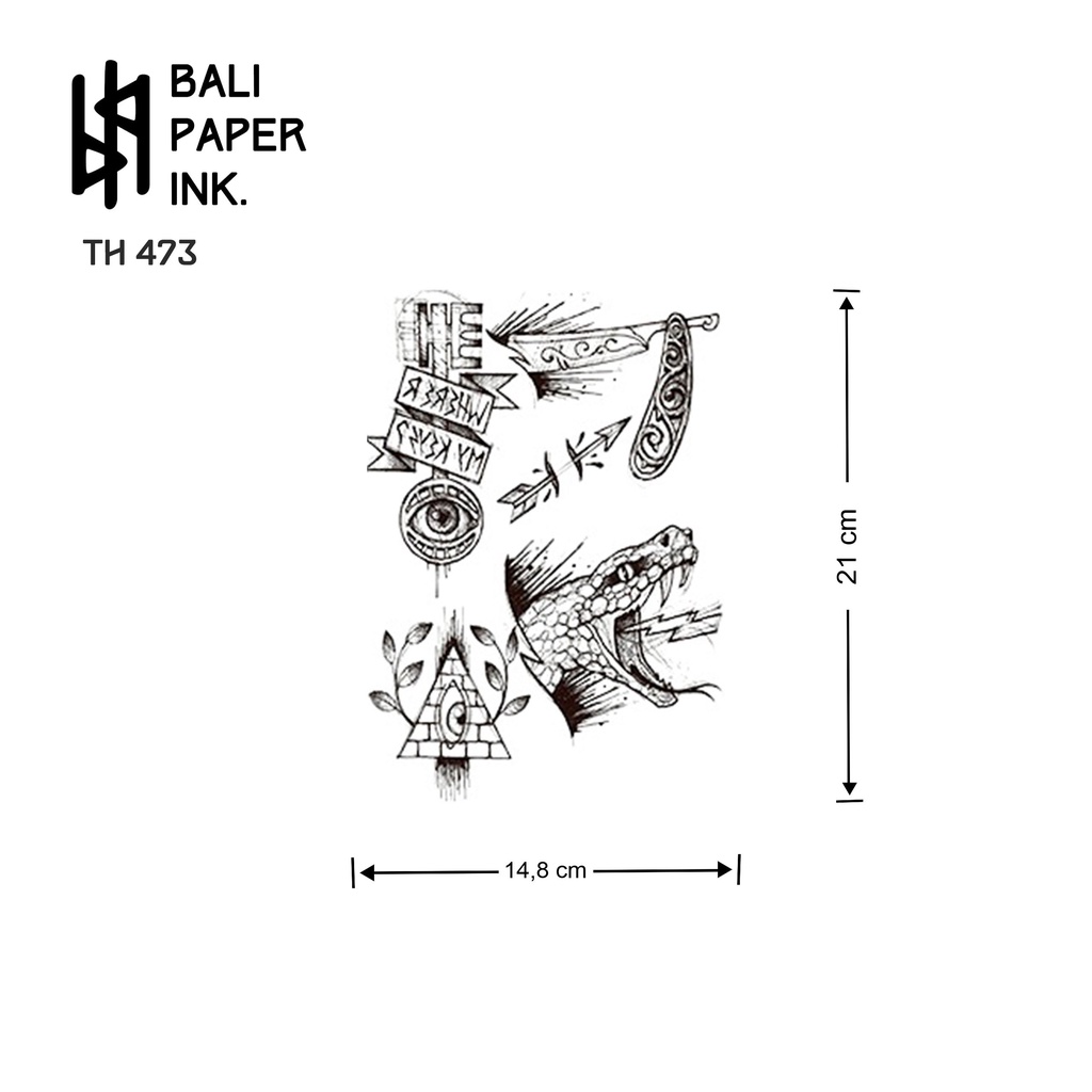 Jual Bali Paper Ink Halfarm Temporary Tattoo - Tato Medium - Desain ...
