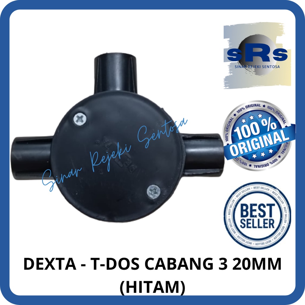 Jual DEXTA TDUS - TDOS - T-DOS 20MM CABANG 3 WARNA HITAM | Shopee Indonesia