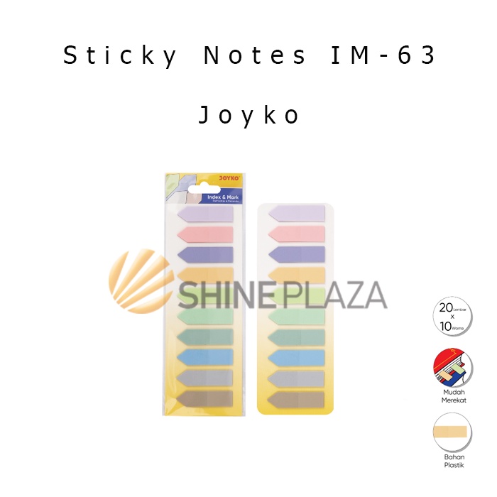 Jual Memo Sticky Notes Pastel Joyko IM-63 - Index Mark Penanda Pembatas ...