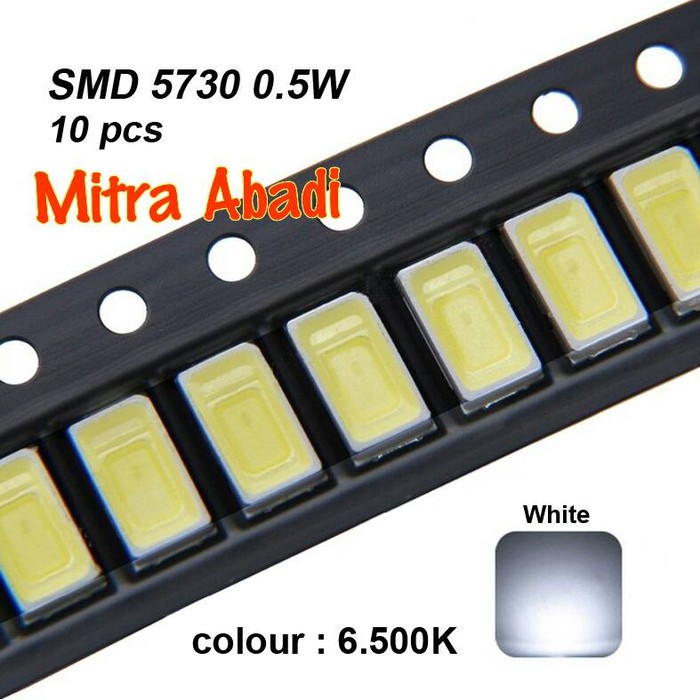 Jual LED SMD 5730 Putih/White 6000-6500K 0,5W (1 SETT = 10 pcs) | Shopee Indonesia