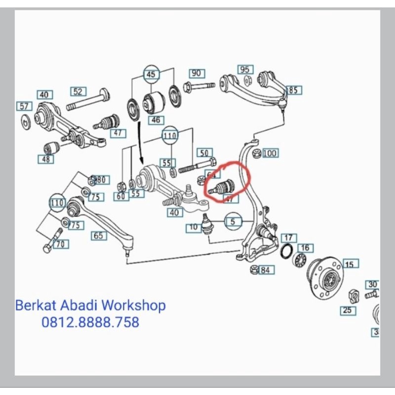 Jual Ball Joint Kecil Mercedes W211 W220 2113230068 | Shopee Indonesia