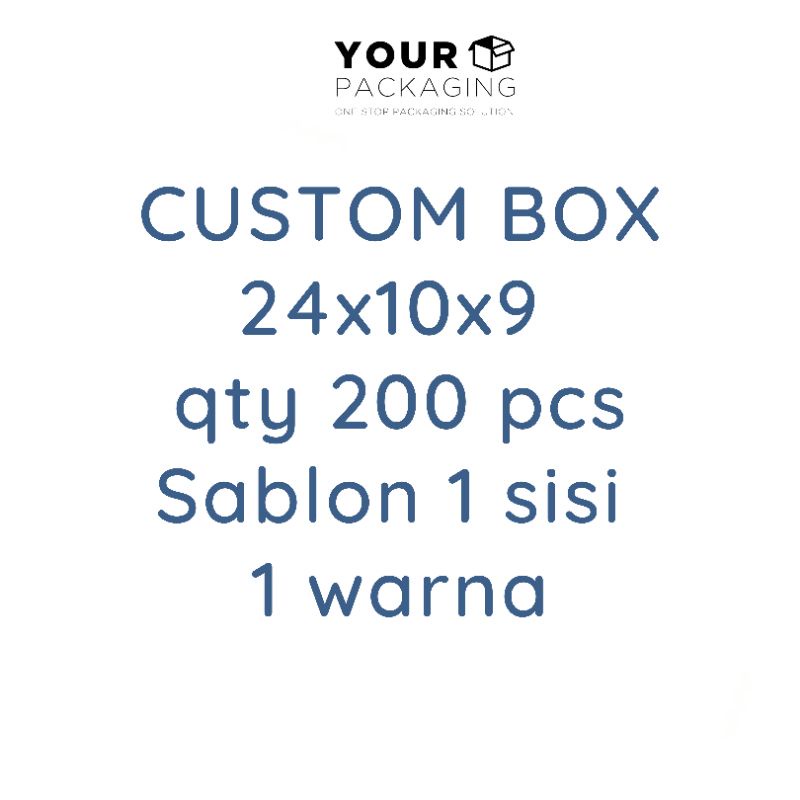 Jual Custom Box 24x10x9 Sablon 1 sisi 1 warna 200 pcs | Shopee Indonesia