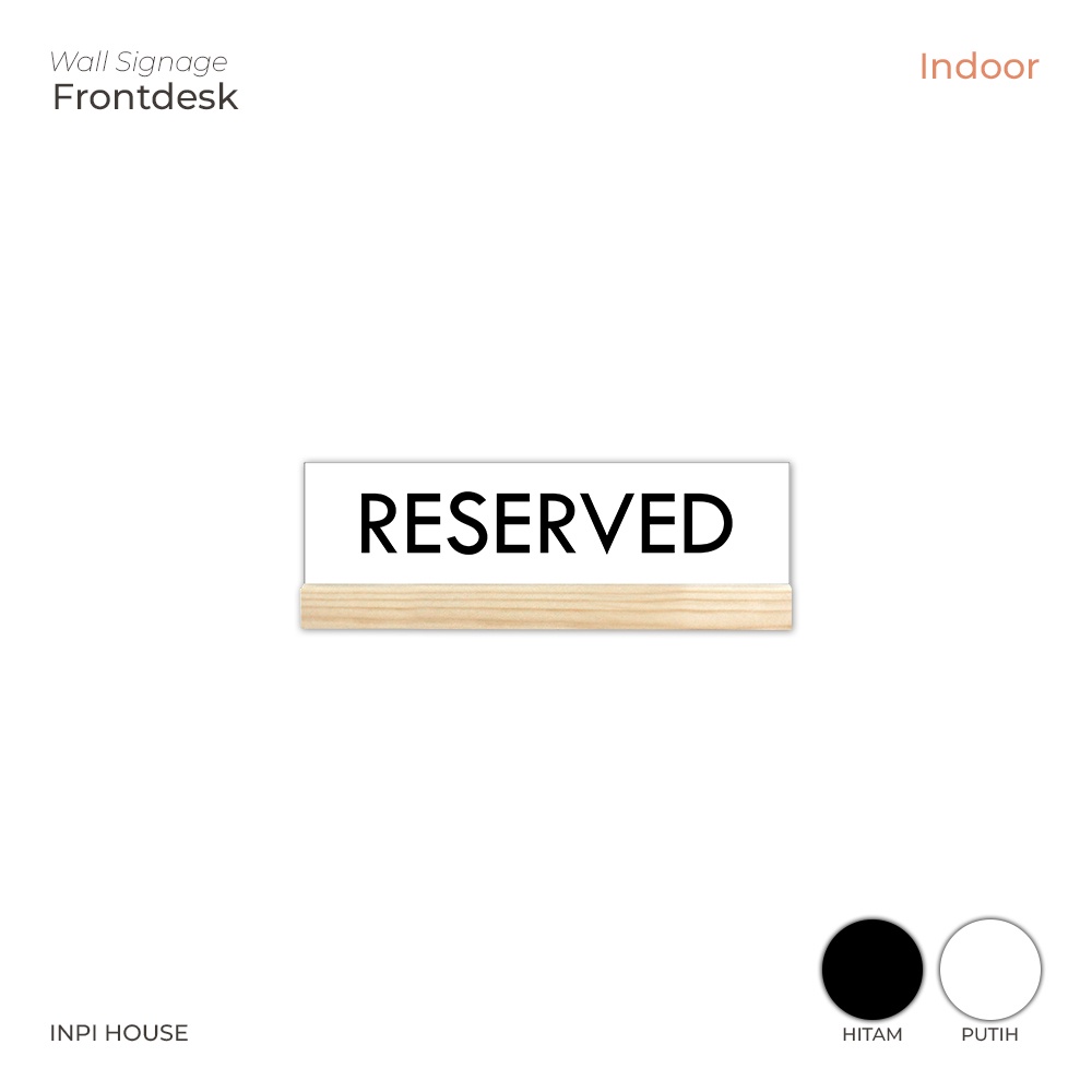 Jual papan tanda meja - reserved sign - desk sign - Hitam Putih ...