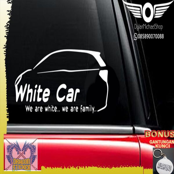 Jual TERMURAH Stiker Mobil Keluarga Putih White Car Family Kaca Car ...