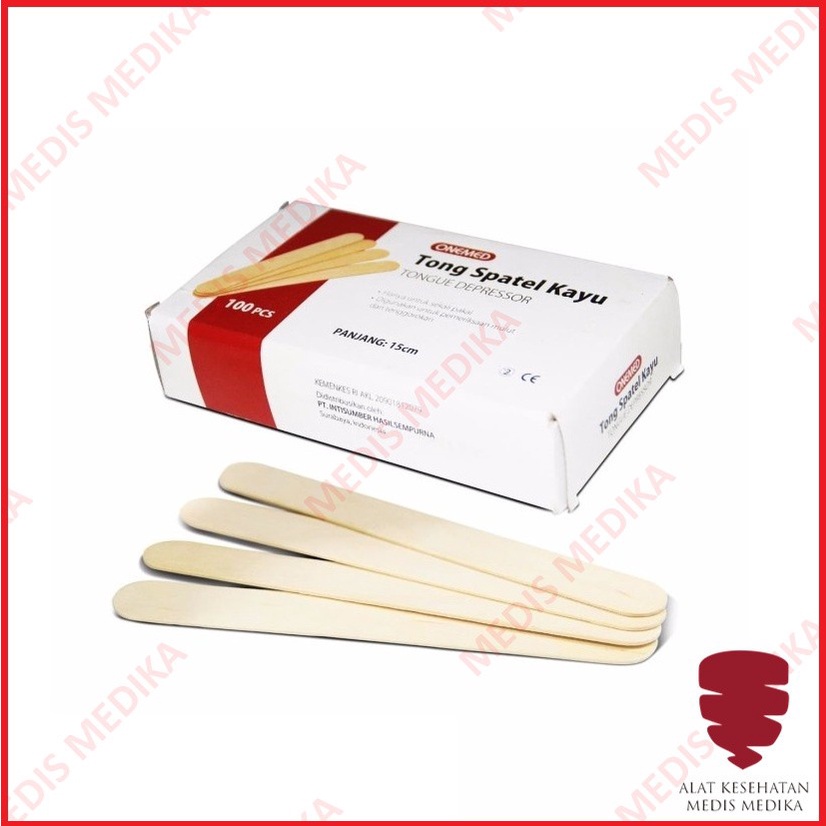 Jual Tong Spatel Kayu OneMed Sudip Lidah Wooden Tongue Depressor ...