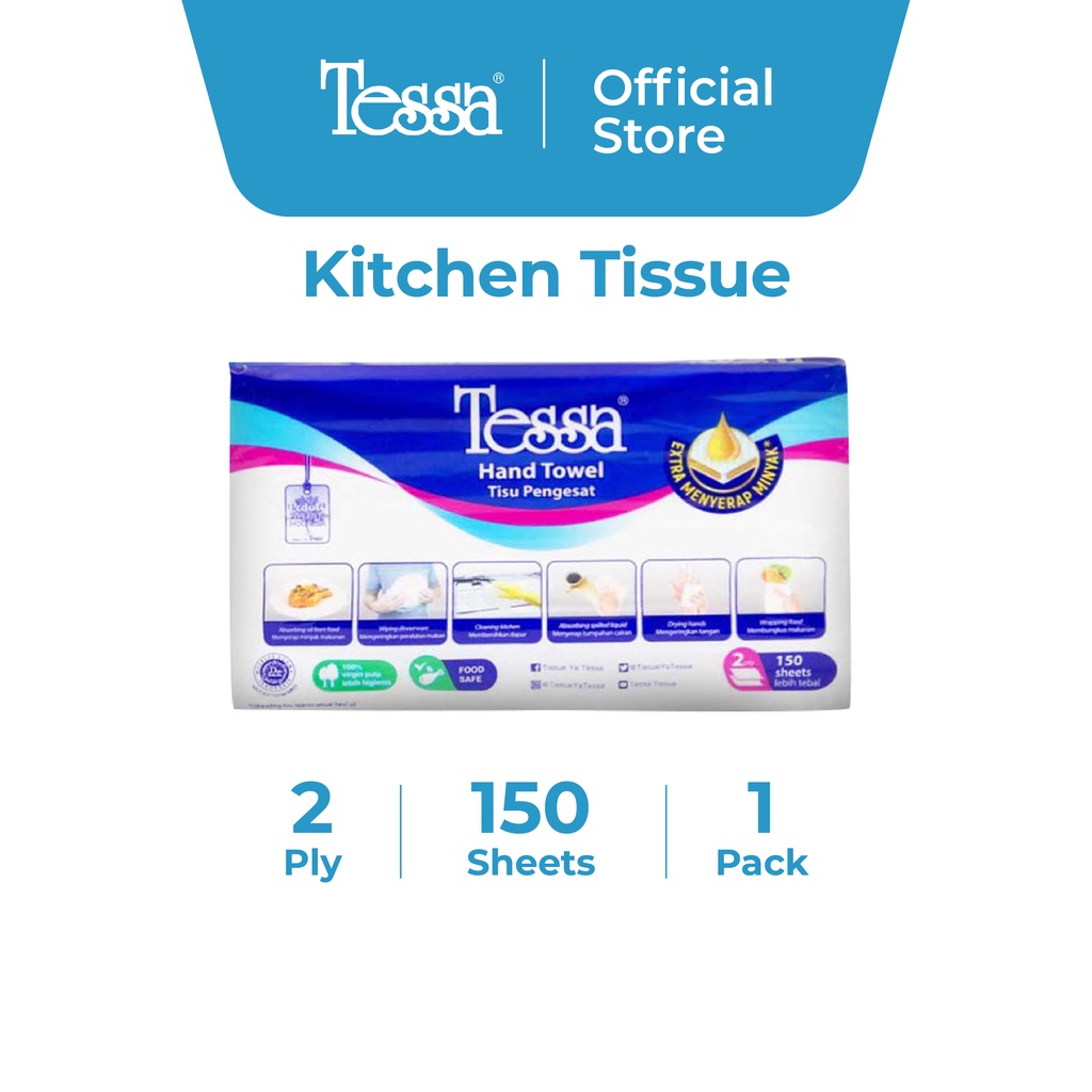Jual Tessa Towel Interfold Tissue (150 sheets x 2ply) | Shopee Indonesia