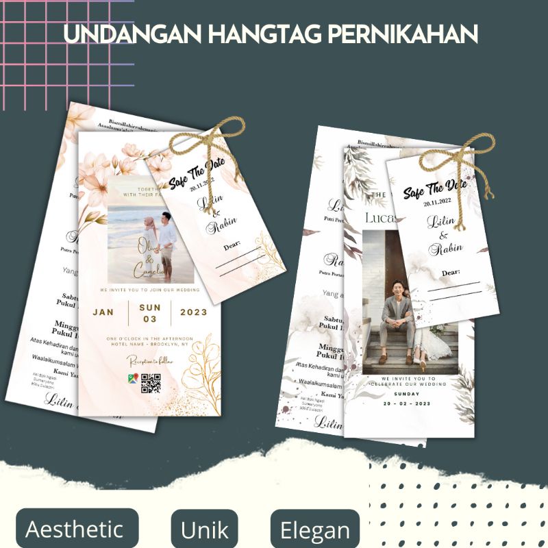Jual UNDANGAN PERNIKAHAN HANGTAG UNIK ELEGAN SIMPLE MURAH - UNDANGAN ...