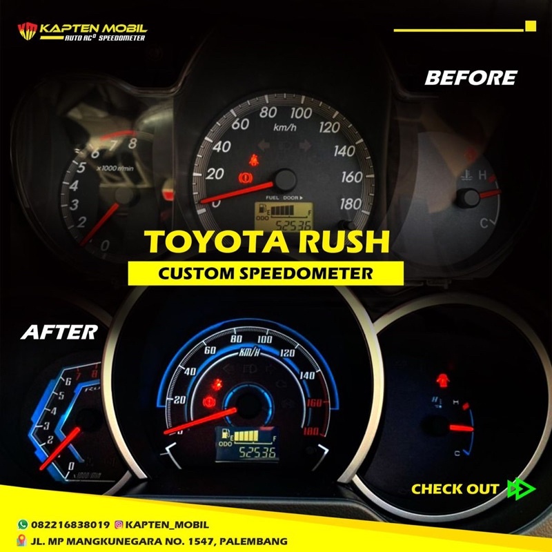 Jual Custom Panel Speedometer Mobil Terios/Rush Manual/Matic Keren Abis ...