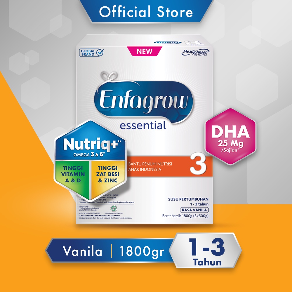 Jual Enfagrow Essential (3/4) Susu Formula 1-3 dan 3-12 Tahun 1800g | Shopee Indonesia